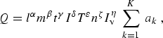 $$ Q = l^\alpha m^\beta t^\gamma I^\delta T^\varepsilon