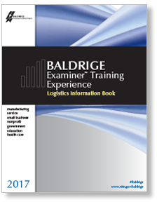 2017 Baldrige Examiner Training Experience Logistics Book cover