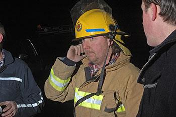 Firefighter on a phone