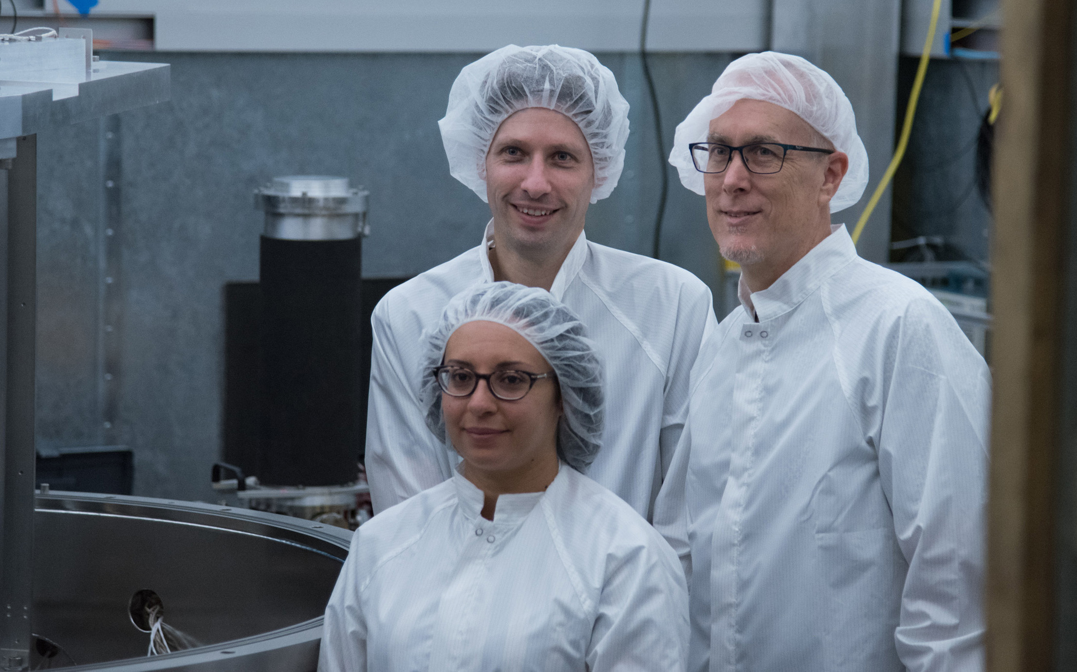 Jon Pratt, Darine Haddad and Frank Seifert with the NIST-4 Kibble balance