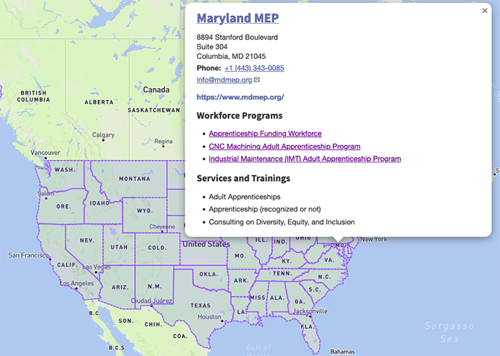 New Interactive Map Details MEP National Network Workforce Programs ...