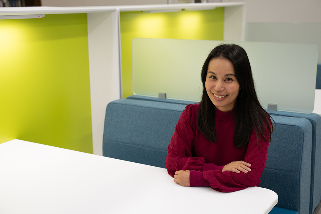 Mei Lee Ngan in the library