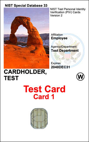 NIST Test Personal Identity Verification (PIV) Cards