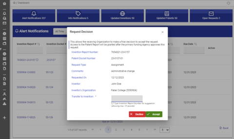 Receiving a Patent Assignment Request | NIST