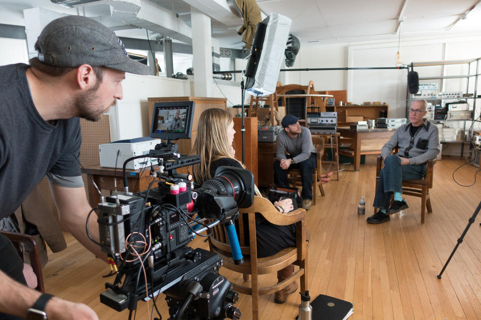 camera crew interviewing Jon Pratt