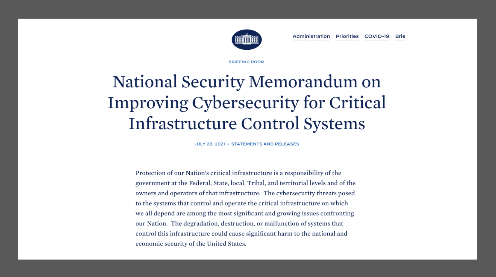 White House National Security Memo Issued | NIST & DHS Developing ...