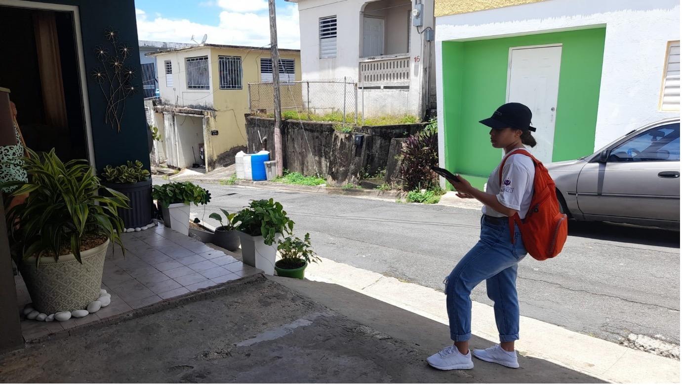 Student Collecting Data on Hurricane Maria