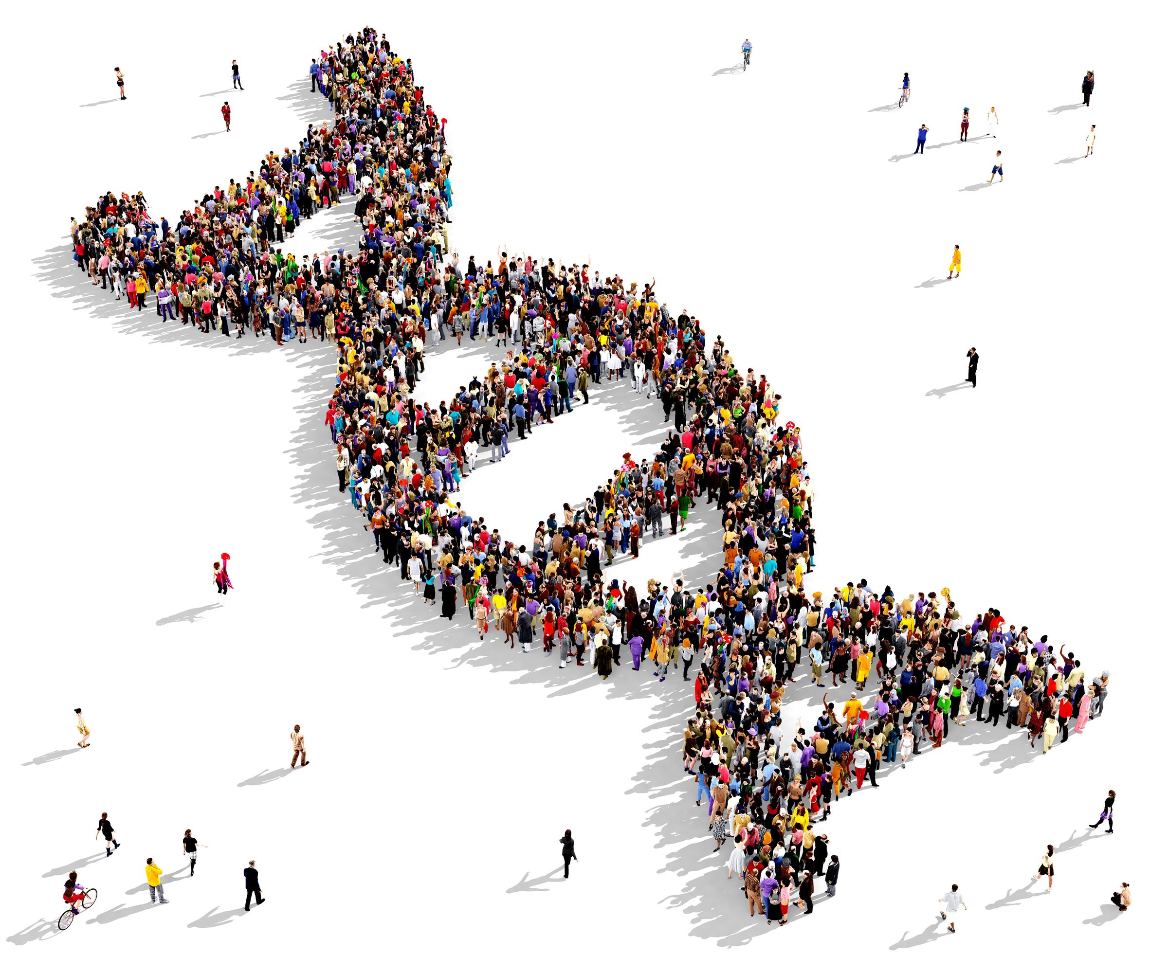 People Form a DNA Shape