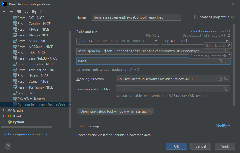 Generating Device Hierarchy Editing Config Adding Instrument Param In Intellij