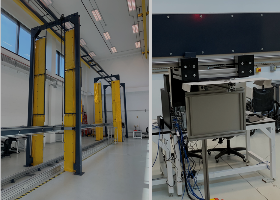 Pictures of the linear motion system in the detector testing facility