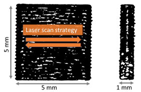 Diagram of pad geometries and scan strategy