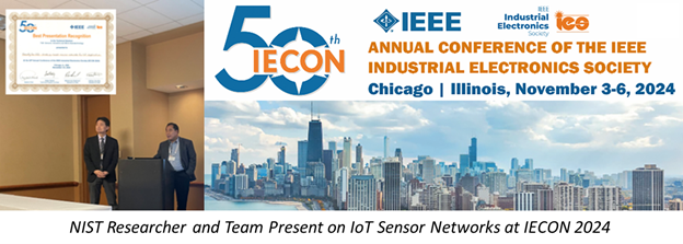 NIST Researcher and Team Present on IoT Sensor Networks at 2024 IEEE IECON