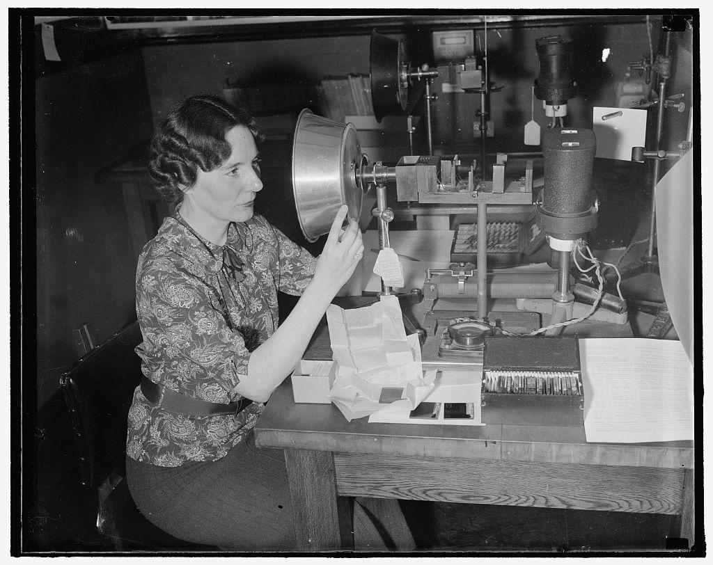Geraldine Walker Haupt with railroad signals