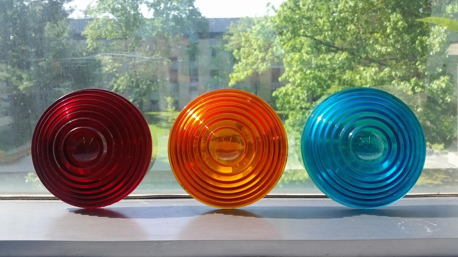 Colored lenses for railroad signals