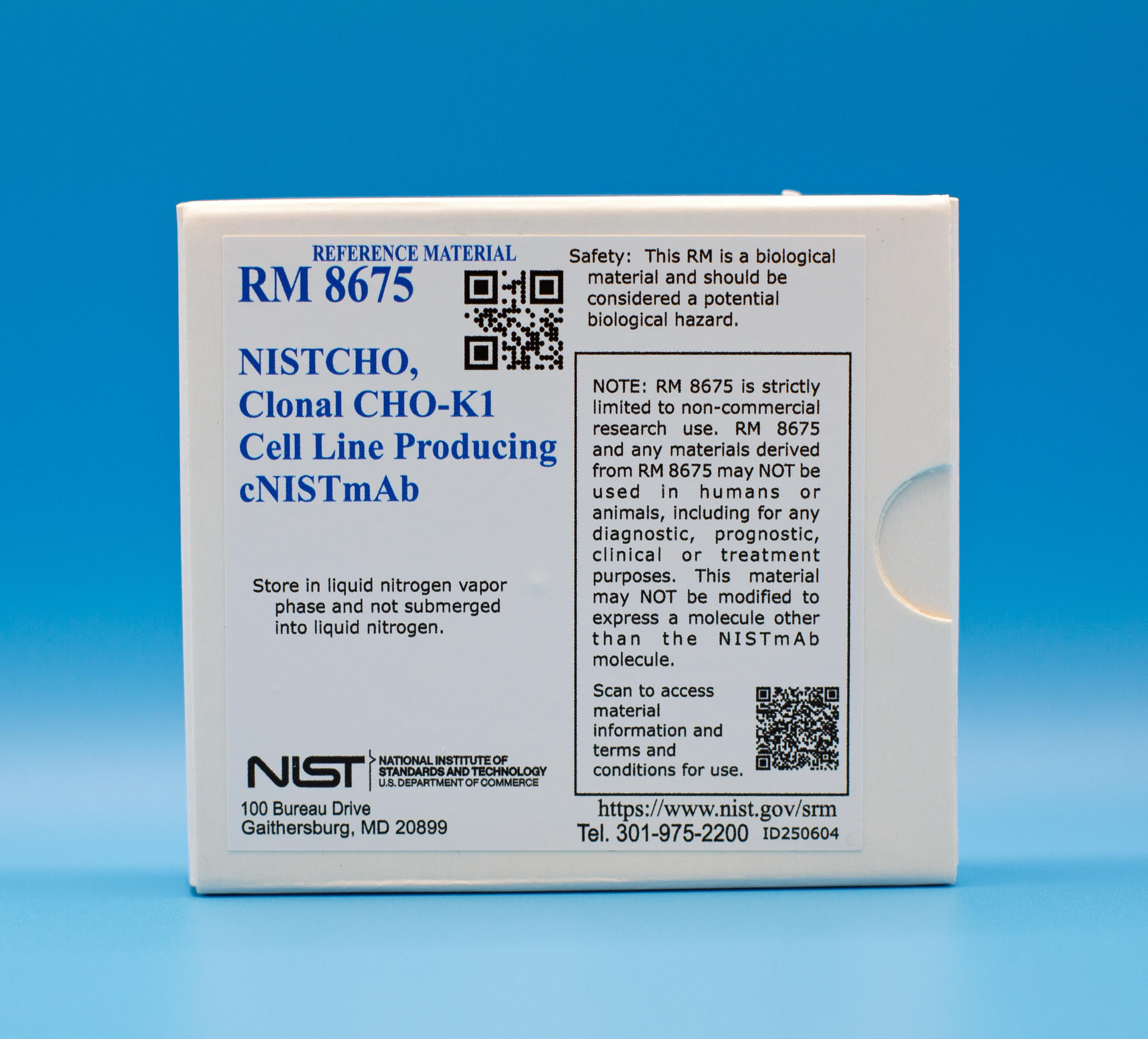 RM 8675 NISTCHO, Clonal CHO-K1 Cell Line Producing cNISTmAb